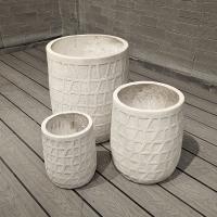 China Fiber Clay Planter 44 lbs - UV & Frost Resistant Round Plant Pot in 3 Sizes (240mm to 500mm) for sale