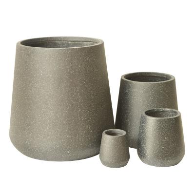 China Fiber-Clay Planter 55 lbs - 370mm to 500mm Round Plant Pots with UV & Frost Resistance for Indoor Outdoor Gardens for sale