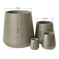 China Fiber-Clay Planter 55 lbs - 370mm to 500mm Round Plant Pots with UV & Frost Resistance for Indoor Outdoor Gardens for sale