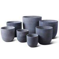China GRC Planter Pots - 7 Sizes Glass Reinforced Concrete Planters with Drainage Hole for Indoor/Outdoor Use for sale