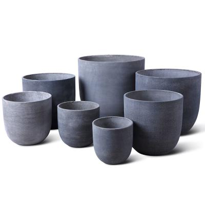 China GRC Planter Pots - 7 Sizes Glass Reinforced Concrete Planters with Drainage Hole for Indoor/Outdoor Use for sale