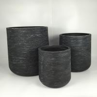 China Durable Blue Fiber Clay Round Flower Planter with 5-6 Year Outdoor Lifespan and Cement-Reinforced Construction for sale