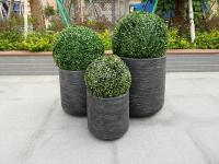 China Durable Blue Fiber Clay Round Flower Planter with 5-6 Year Outdoor Lifespan and Cement-Reinforced Construction for sale