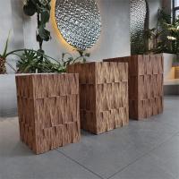 China Fiber Clay Planter Hand Carved Modern Lightweight Durable Waterproof for Indoor Outdoor Plants 10 Sets MOQ for sale