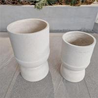 China Modern Fiber Clay Planter Round 22 Lb with Drainage Hole for Indoor Outdoor Use for sale