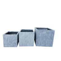China Fiber Clay Planter Rectangle Frost Resistant Waterproof 5-6 Years Outdoor for sale