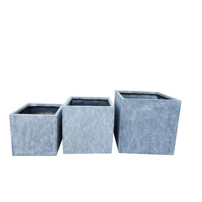 China Fiber Clay Planter Rectangle Frost Resistant Waterproof 5-6 Years Outdoor for sale