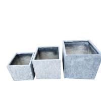 China Fiber Clay Planter Rectangle Frost Resistant Waterproof 5-6 Years Outdoor for sale