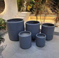 China Frost Resistant Plain Matte Round Fiber Clay Planter - 5-6 Year Outdoor Durability, 7-8 Year Indoor Lifespan for sale