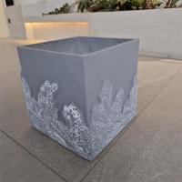 China Minimalist Blue Fiber Clay Planter Waterproof For Yard Decorating for sale