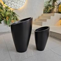 China Modern Fiberglass Rectangular Flower Pots with Matte Finish - Custom Sizes 30-40 Day Production CE/RoHS Certified for sale