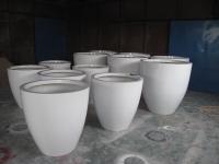 China Nordic Modern Fiberglass Garden Planter with Marble Finish - 30-40 Day Production, Custom Shapes & Sizes for sale