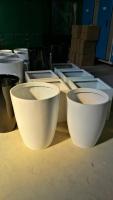 China Large Round Fiberglass Flower Pots for Outdoor Street Landscaping - 30-40 Day Production, Custom Sizes & Finishes for sale