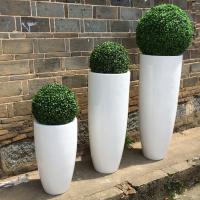 China Large Round Fiberglass Flower Pots for Outdoor Street Landscaping - 30-40 Day Production, Custom Sizes & Finishes for sale