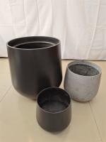 China Round Shape Fiberglass Flower Pots GRP Planter Box - 30-40 Day Production, Custom Sizes for Hotel Outdoor Indoor Use for sale