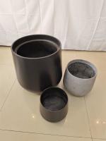 China Round Shape Fiberglass Flower Pots GRP Planter Box - 30-40 Day Production, Custom Sizes for Hotel Outdoor Indoor Use for sale