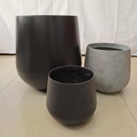 China Round Shape Fiberglass Flower Pots GRP Planter Box - 30-40 Day Production, Custom Sizes for Hotel Outdoor Indoor Use for sale