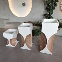 China Tall Rectangular Large Resin Fiberglass Flower Pots For Shopping Mall for sale