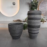 China Custom Logo FRP Fiberglass Flower Pots Tall Large Planter for Indoor Outdoor Garden Use for sale