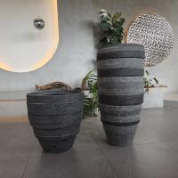 China Custom Logo FRP Fiberglass Flower Pots Tall Large Planter for Indoor Outdoor Garden Use for sale