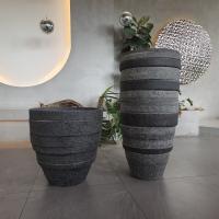 China Custom Logo FRP Fiberglass Flower Pots Tall Large Planter for Indoor Outdoor Garden Use for sale