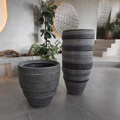 China Custom Logo FRP Fiberglass Flower Pots Tall Large Planter for Indoor Outdoor Garden Use for sale