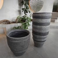 China Custom Logo FRP Fiberglass Flower Pots Tall Large Planter for Indoor Outdoor Garden Use for sale