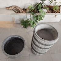 China Custom Logo FRP Fiberglass Flower Pots Tall Large Planter for Indoor Outdoor Garden Use for sale