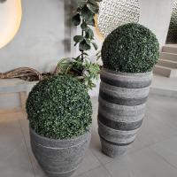 China Custom Logo FRP Fiberglass Flower Pots Tall Large Planter for Indoor Outdoor Garden Use for sale