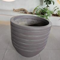 China Custom Logo FRP Fiberglass Flower Pots Tall Large Planter for Indoor Outdoor Garden Use for sale