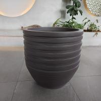 China Custom Logo FRP Fiberglass Flower Pots Tall Large Planter for Indoor Outdoor Garden Use for sale