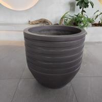 China Custom Logo FRP Fiberglass Flower Pots Tall Large Planter for Indoor Outdoor Garden Use for sale