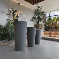 China Fiberglass Flower Pots Large Outdoor Garden Planter for Real or Artificial Trees Customizable for sale