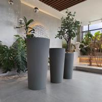 China Fiberglass Flower Pots Large Outdoor Garden Planter for Real or Artificial Trees Customizable for sale