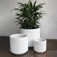 China Fiberglass Flower Pots Resin Planter Custom Size Black White for Indoor Outdoor Garden for sale
