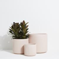 China Fiberglass Flower Pots Resin Planter Custom Size Black White for Indoor Outdoor Garden for sale