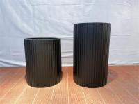 China Fiberglass Flower Pots Resin Planter Custom Size Black White for Indoor Outdoor Garden for sale