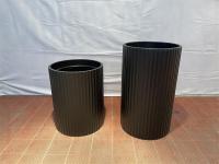 China Fiberglass Flower Pots Resin Planter Custom Size Black White for Indoor Outdoor Garden for sale