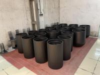 China Fiberglass Flower Pots Resin Planter Custom Size Black White for Indoor Outdoor Garden for sale