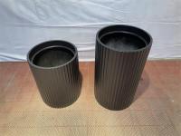 China Fiberglass Flower Pots Resin Planter Custom Size Black White for Indoor Outdoor Garden for sale