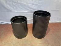 China Fiberglass Flower Pots Resin Planter Custom Size Black White for Indoor Outdoor Garden for sale
