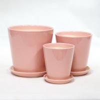 China QUANGUI QG-CM001 Glossy White Ceramic Flower Pot with Drainage Holes - Small Size Lightweight Indoor Planter for sale