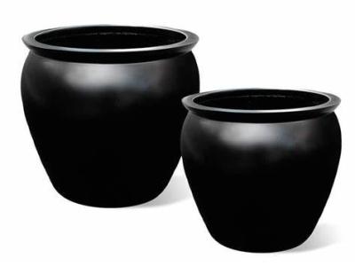 China Large Fiberglass Flower Planters Indoor Outdoor Resin Pots Customized Size 30x30x60cm for sale