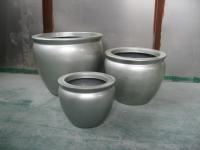 China Large Fiberglass Flower Planters Indoor Outdoor Resin Pots Customized Size 30x30x60cm for sale
