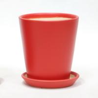 China QUANGUI QG-CM009 Glossy White Ceramic Plant Pot - Small Size with Drainage Holes for Indoor Plants for sale