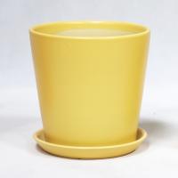 China Glossy White Modern Round Ceramic Plant Pot QG-CM001 with Drainage Holes for Indoor Outdoor Use for sale