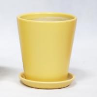 China Glossy White Modern Round Ceramic Plant Pot QG-CM001 with Drainage Holes for Indoor Outdoor Use for sale