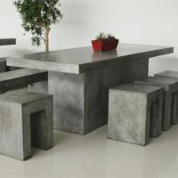 China Outdoor Concrete Furniture Set - Heavy Duty GRC Table & Bench with Weather-Resistant Design, Custom Sizes 25-300$ for sale