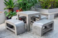 China QG 000 GRC Concrete Outdoor Table with Steel Wood Legs - Weather-Resistant Furniture for Patio & Garden (30-50 Day Delivery) for sale