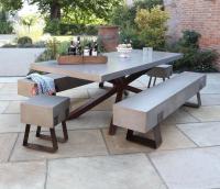 China GRC Concrete Outdoor Furniture Table Sets - Weather-Resistant Custom Sizes 25-300$ with CE/ISO Certification for sale